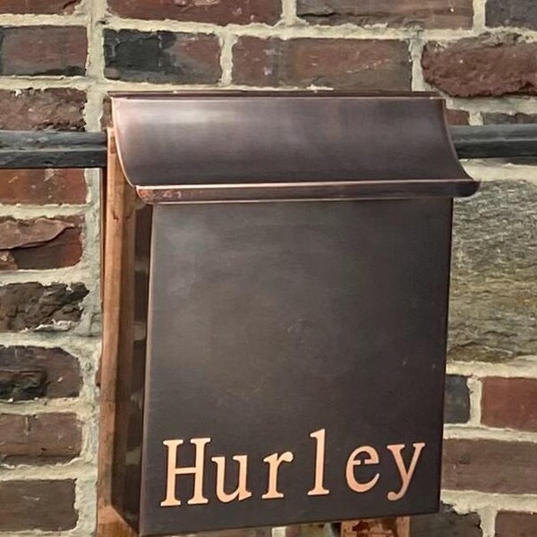 LARGE FLUSH MOUNT Copper Mailbox Wall Mount Mailbox Solid Copper ...