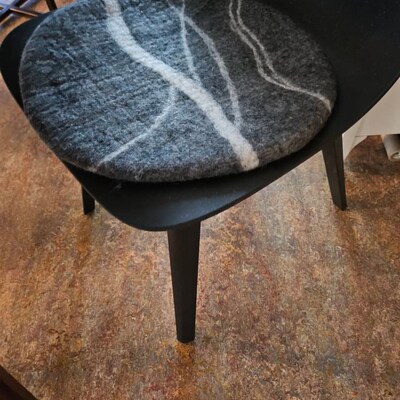 Handmade Wool Chair Pad/ Wool Chair Cushion/ Round Chair Pad/ Felt Seat ...
