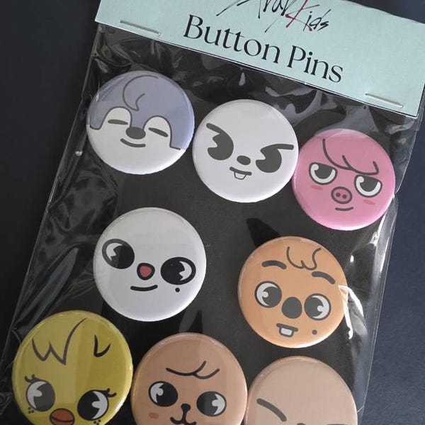 Stray Kids Skzoo Button Pin Packs, Fun Personality Flair, SKZ Well ...