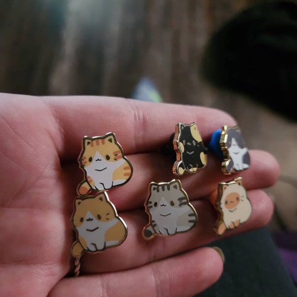 Cat 2 | 0.65" | Tiny Pals Mini Enamel Pins | Cute Animal Board Filler ...