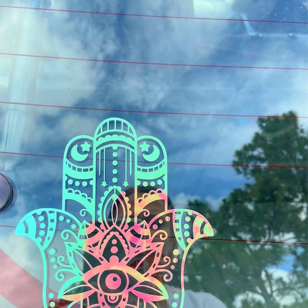 Holographic Hamsa Vinyl Decal | Hamsa Car Decal | Hamsa Decal | Hamsa ...
