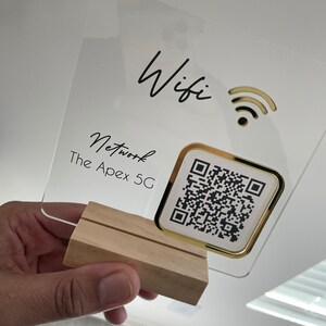 QR Code Acrylic Display Sign With Base Social Media Menu | Etsy