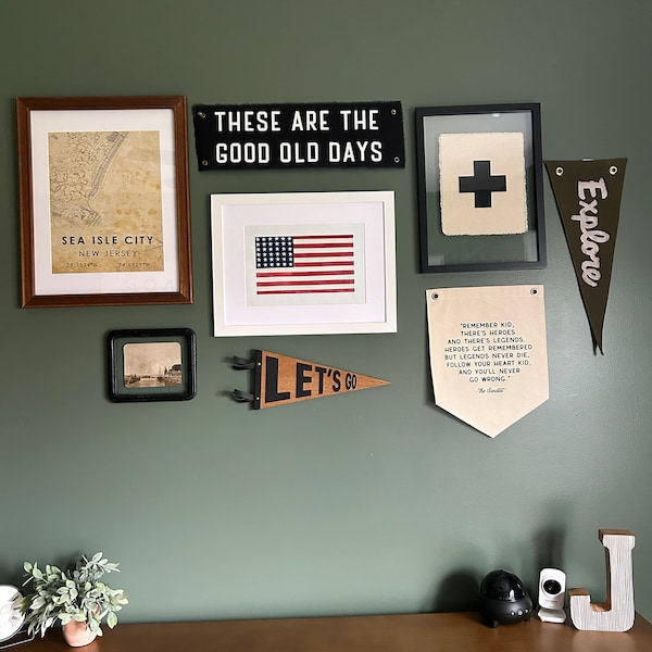 Good Old Days Sign, Hanging Canvas Banner Wall Decor, Playroom Wall Art ...