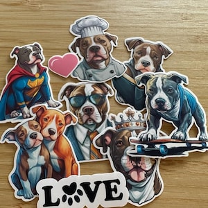Pitbull Sticker Superhero Vinyle Stickers Cute-pet Pitbull Hund Artful ...