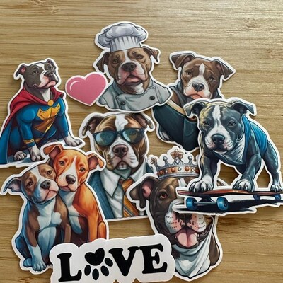 Pitbull Sticker Superhero Vinyle Stickers Cute-pet Pitbull Hund Artful ...