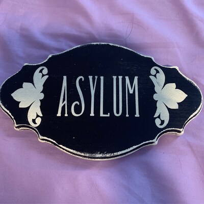 Asylum Gothic Wall Decor, Asylum Sign, Gothic Home Decor, Halloween ...