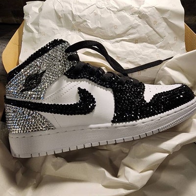 Elite Ombre Bling Authentic Jordan 1 Mid With Blended Colors - Etsy
