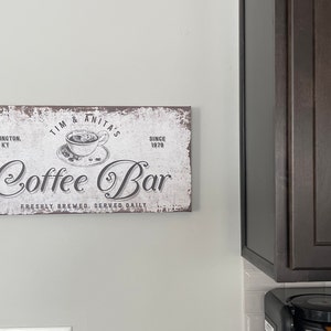 Coffee Bar Sign Freshly Brewed Coffee Beans Artwork Large Wall Art ...