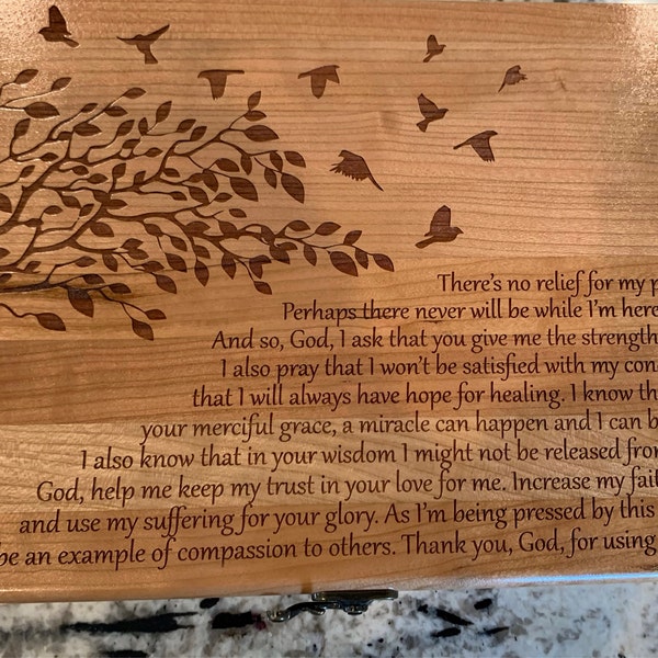 Personalized Tree Memory Box 12x8x4, Custom Hand Made Wood Keepsake Box ...