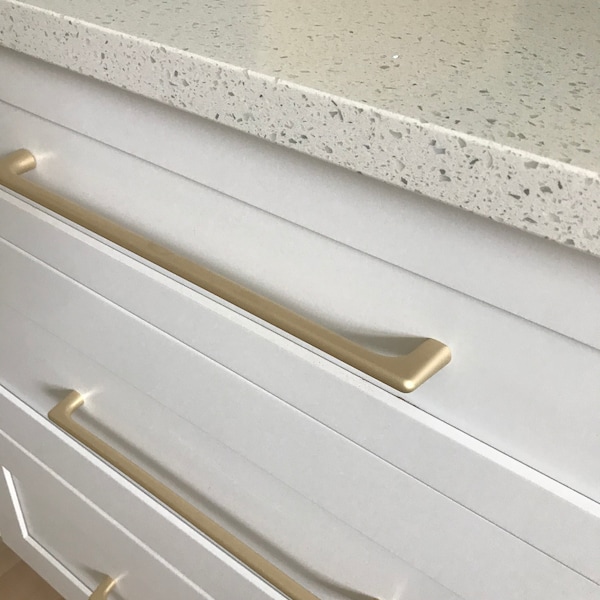 Simple Matte Gold Handles - Drawer Handles Pulls, Gold Satin Finish ...