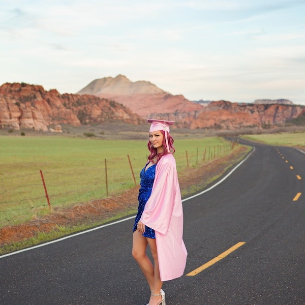 Shiny Maroon Graduation Cap With Tassel 2024 Date Drop | Blank Grad Cap ...