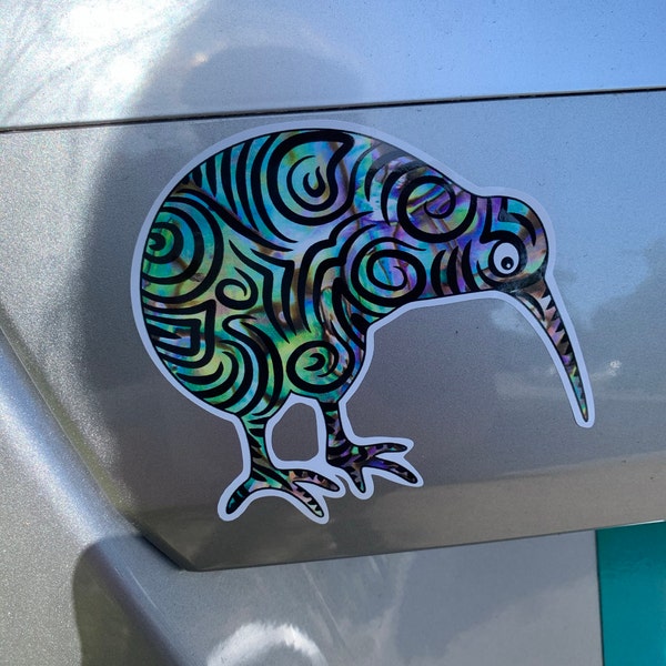 Kiwi Bird Paua New Zealand Vinyl Sticker Tribal Tattoo Style NZ Car ...