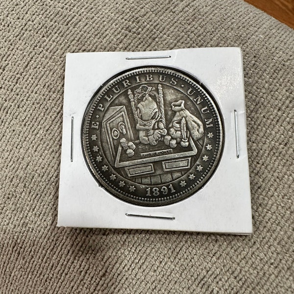 Hand Carved Skullhead Hobo Dollar Coin Authentic Currency - Etsy