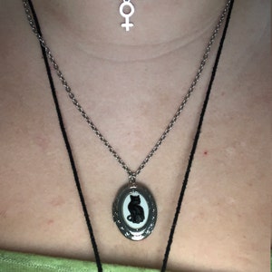 Vintage Style Victorian Gothic Black Cat Cameo Locket Necklace - Etsy