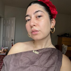 Brown Gingham Scrunchie With Pink Frilling Trim Handmade in UK - Etsy