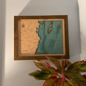 Scram Lake MI 3D Wood Carved Map Custom Nautical Map Cabin | Etsy