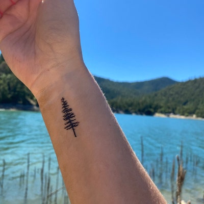 Pine Tree Temporary Tattoo / Tree Tattoo / Plants Tattoo - Etsy