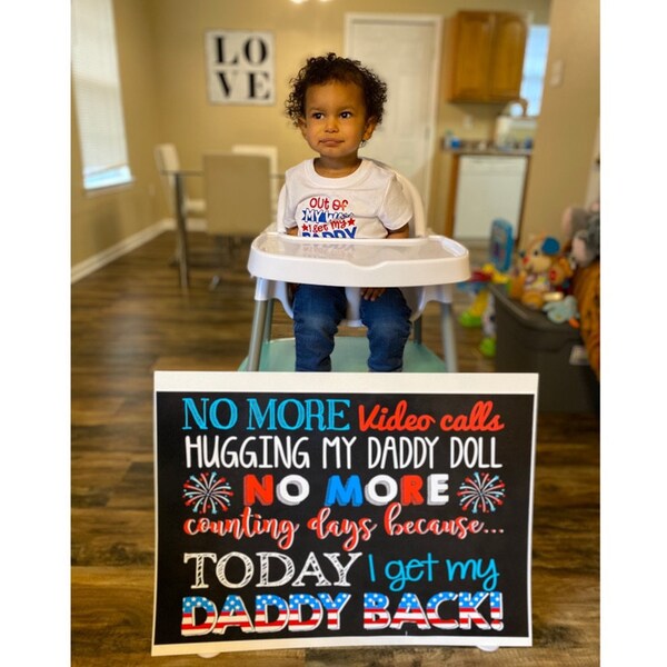 Welcome Home Daddy Sign Homecoming Kids Back From Deployment Sign ...