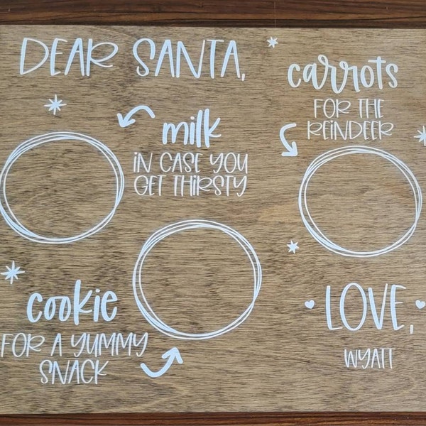 Custom Printed Santa Tray - Christmas Eve Milk & Cookies - Gift for ...