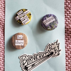 Handmade Collage Pin: 3-PACK CUSTOM ORDER - Etsy