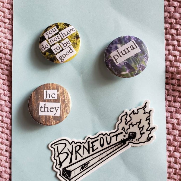 Handmade Collage Pin: 3-PACK CUSTOM ORDER - Etsy