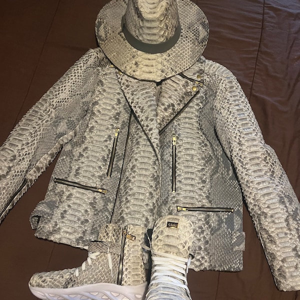 Custom Python Leather Biker Jacket, Leather Jacket for Women, Dragon ...