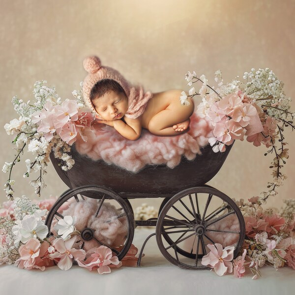 Newborn Digital Bed Background, Newborn Digital Backdrop, Spring ...