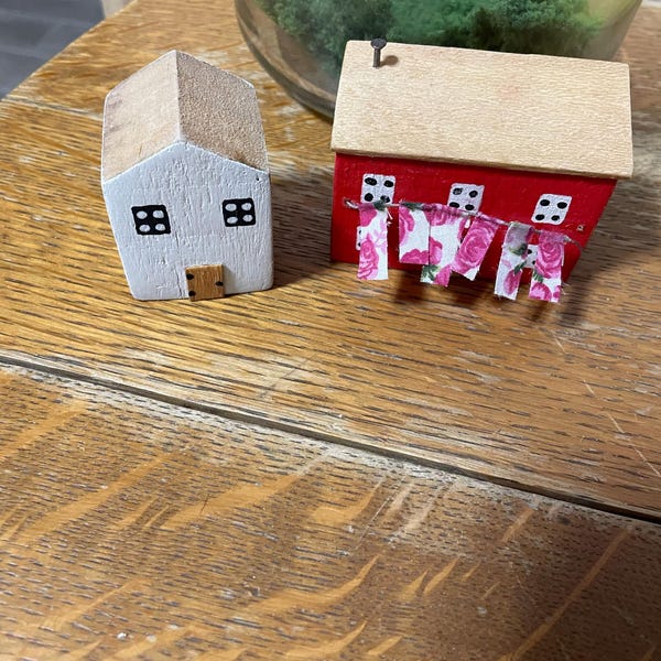 Tiny House Small Decorative Wood House Handmade Wooden Gift, Cute New ...
