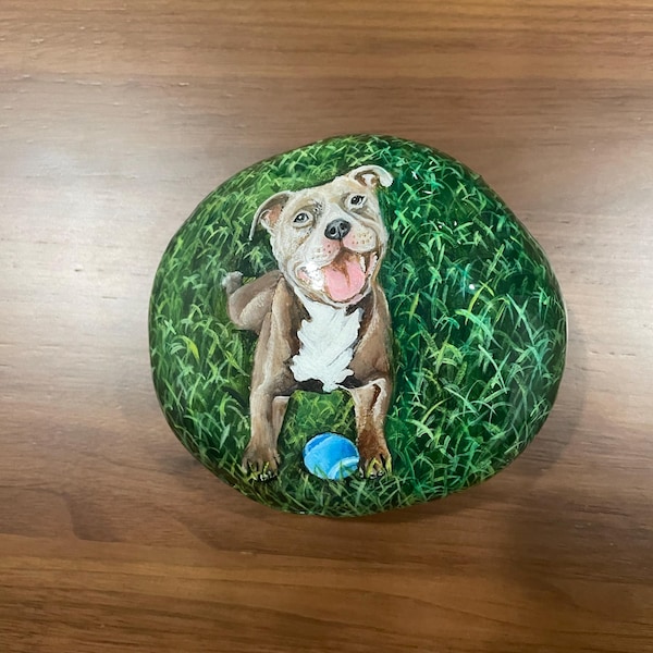 Blue Parakeet Painted Rocks, Unique Painted Stone Gifts for Bird Lovers ...