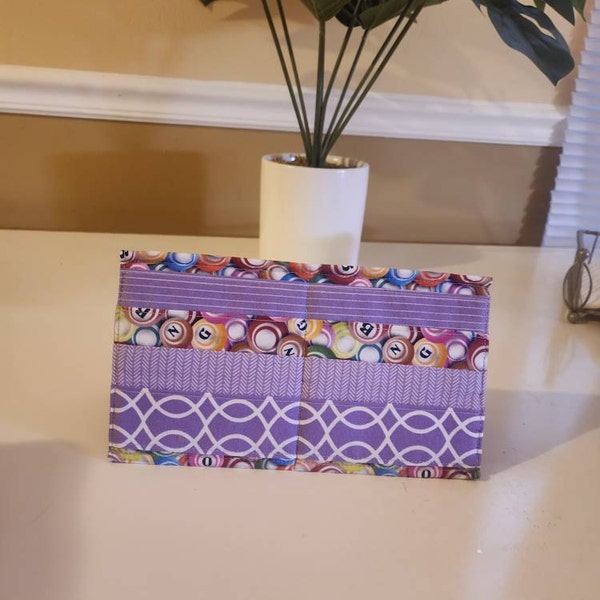 Hand-held Card Holder, Blue Polka Dots, 4 Pocket Rows, Card Caddy ...