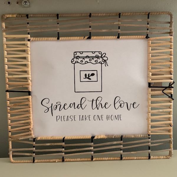 Spread the Love Sign - Jam Favors Printable - Wedding Jam Favors Sign ...