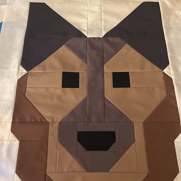 German Shepherd Dog Quilt Block Pattern Puppy PDF -includes ...