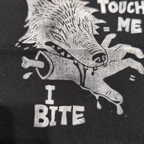 Skin of Your Teeth Small Sew on Fabric Lino Print Teeth Patch - Etsy