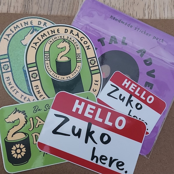 ATLA Vinyl Sticker Pack 3.5x Jasmine-dragon, Quenchy & Spirit Library ...