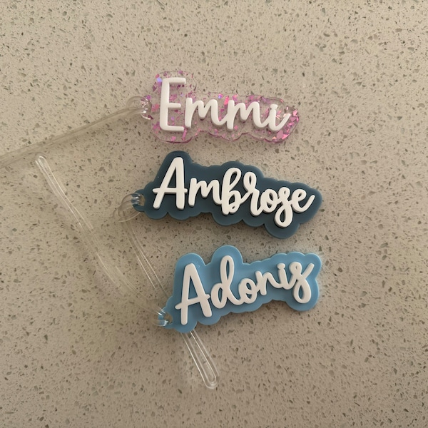 Acrylic Kids Bag Tag| Colourful Bag Tag | Personalised Bag Tag for Kids ...