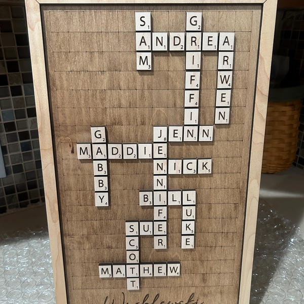 Custom Family Scrabble Tile Sign: Personalized Wood Board - Etsy