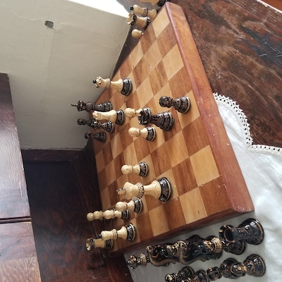 23 & 21 Ebony Wood Chess Board Special TAPERED Design With MATTE VELVET ...