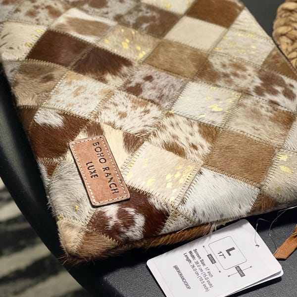 BOHO LUXE LAPTOP Computer Bag | Tech Sleeve Western Genuine Hair on ...