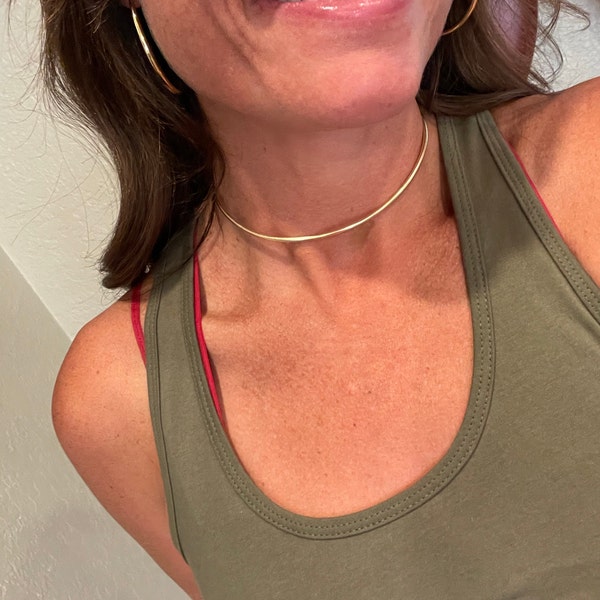14k Gold Filled Neck Cuff, Gold Filled Neck Collar, Open Neck Choker ...