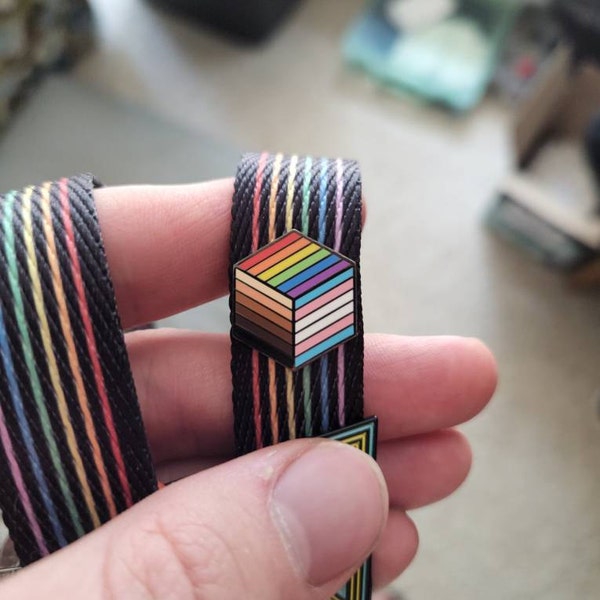 Inclusive Rainbow Pin - Flag Cube - Geometric LGBTQ Pin Lapel Badge ...