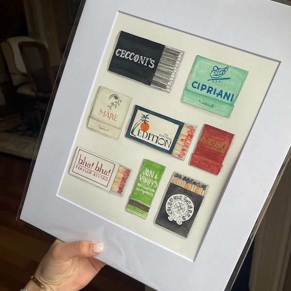 Custom Matchbook Watercolor Painting - Etsy