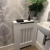 Custom Radiator Cover With Mitred Corners, Decorative Panel and Oak Top ...