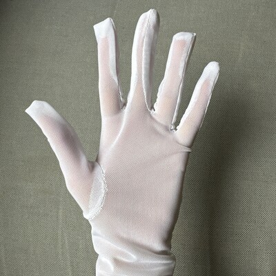 KATE White Bridal Gloves Tulle Mesh Elbow Length Sheer Opera Gloves ...