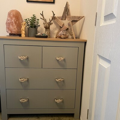 Nautical İnfinity Knot, Drawer Pulls Brass & Rope Drawer Pulls Boho ...