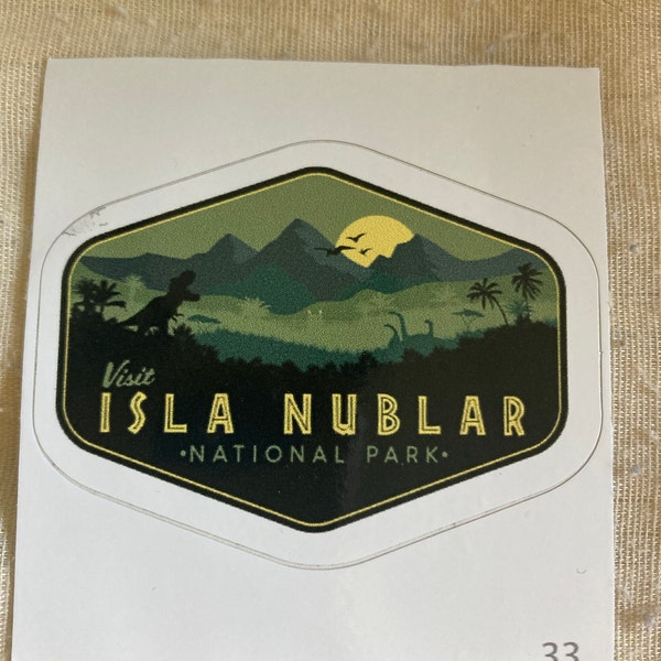 Jurassic Park Sticker, Jurassic Park Isla Nublar Sticker, Visit Isla ...