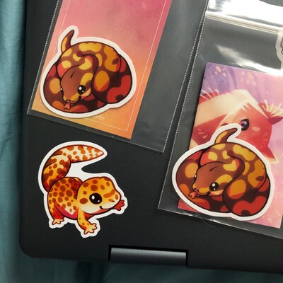 Cute Reptiles Sticker Set Bearded Dragon, Crested Gecko, Tortoise ...