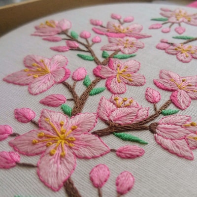 Cherry Blossom Hand Embroidery Pattern Digital Download PDF Contains ...