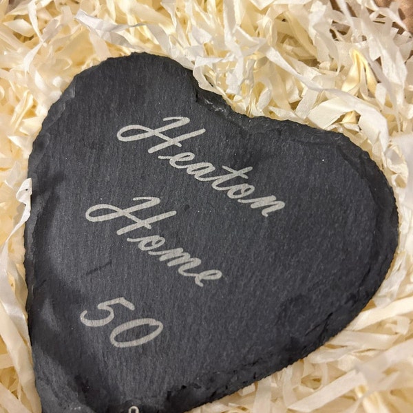 Heart Slate Design Gift Personalised Slate Thank You Gift for Her ...