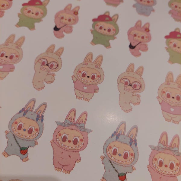 12 Cute Labubu Digital Download Pack, Original Labubu Design in Pastel ...