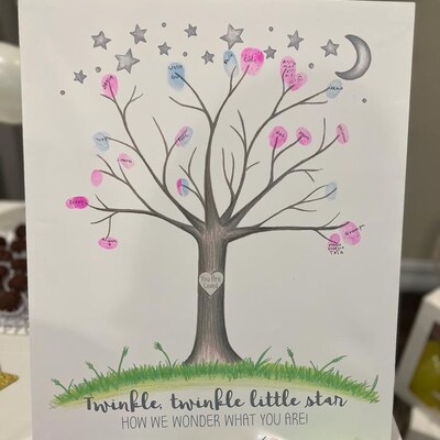 INSTANT DOWNLOAD Twinkle Twinkle Little Star Gender Reveal Fingerprint ...